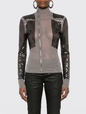 Rick Owens Gary Stretch Fabric Jacket With Sequins - Grey