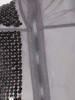 Rick Owens Gary Stretch Fabric Jacket With Sequins
