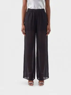 Andamane High-waisted Wide-leg Palazzo Pants In Crêpe - Black