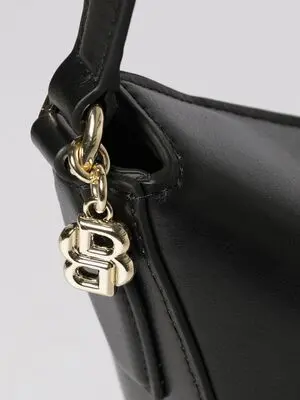 BOSS Smooth Bovine Leather Hobo Bag With Metal Logo