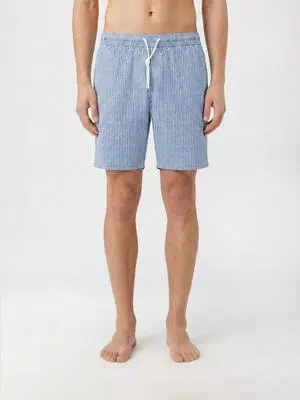FAY Striped Technical Fabric Swimsuit Blue
