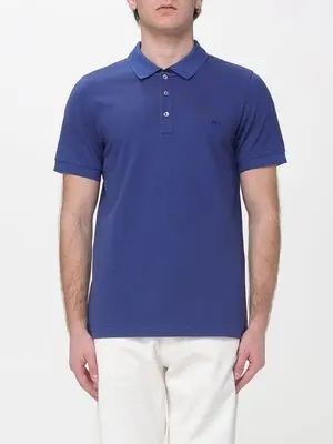 FAY Stretch Cotton Polo Shirt Blue 1