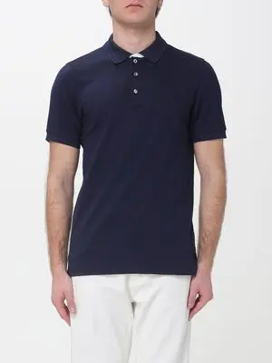 FAY Stretch Cotton Polo Shirt Blue