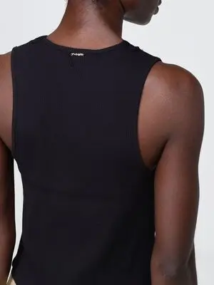 TWINSET Slim Fit Cotton Top With V-neck And Lace Inserts