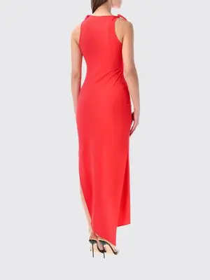 Coperni Asymmetrical Rose Embellished Gown - Red