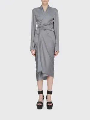 Rick Owens Asymmetric Silk Blend Dress - Brown