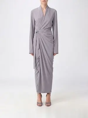 Rick Owens Asymmetric Silk Blend Dress - Grey