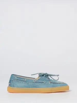 PAIA COPENHAGEN Cotton Denim Boat Shoes With A Rubber Sole - Blue