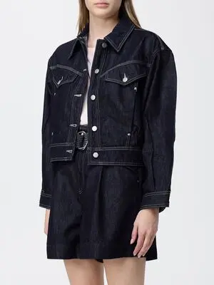 BOSS Cropped Denim Jacket In Cotton And Lyocell With Patch Pockets
