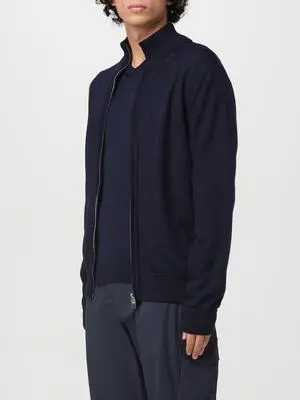 BOSS Zip-up Knit Jumper - Blue
