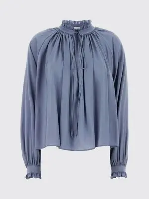 PT TORINO Elegant Blouse With Tie Neck Detail - Gnawed Blue