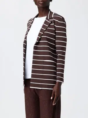 KANGRA Striped Viscose Blend Single-breasted Blazer