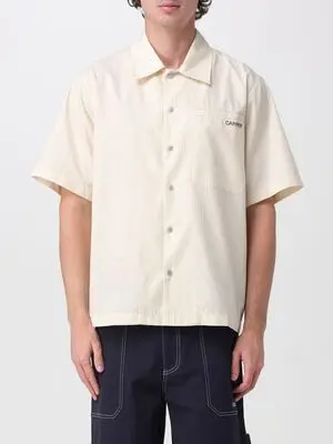 CARRER Short-sleeve Cotton Bowling Shirt With Patch Pocket - White