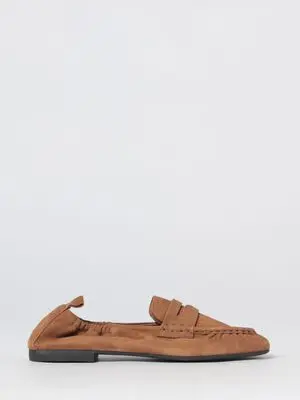 PAIA COPENHAGEN Suede Calfskin Loafers With Penny Bar - Brown