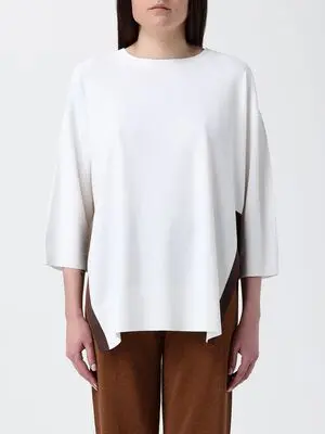 KANGRA Two-tone Viscose Blend Top - White