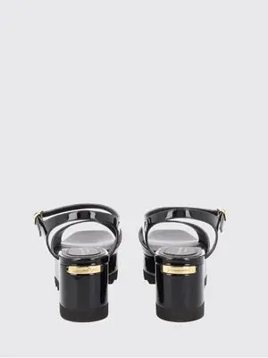 Stella McCartney Synthetic Leather Wedge Sandals - Black