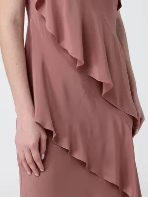 Patrizia Pepe Long Viscose Dress With Ruffles