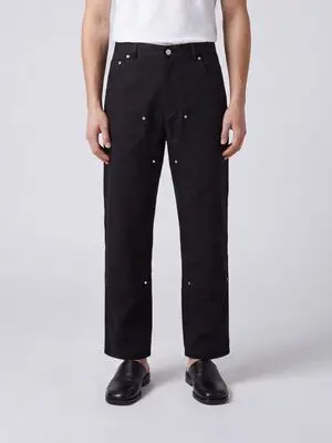 CARRER Knee-length Cotton Shorts With Belt Loops - Black