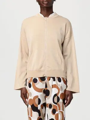 KANGRA Cotton Blend Zip Sweatshirt - Biscuit