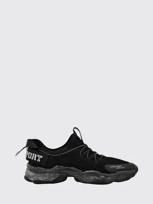 PLEIN SPORT Hyper Sport Low-top Sneakers In Mesh With Applied Logo And Pull Tab Black