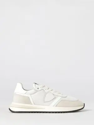 Philippe Model Low-top Sneakers In Calf Leather And Mesh With Bi Design - White
