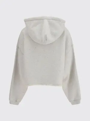 GOLDEN GOOSE Cropped Cotton Hoodie With Dropped Shoulders