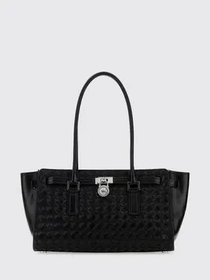Michael Kors Hamilton Moderne Bag In Woven Leather - Black