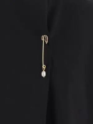 Carven Cotton T-shirt With Safety Pin Detail