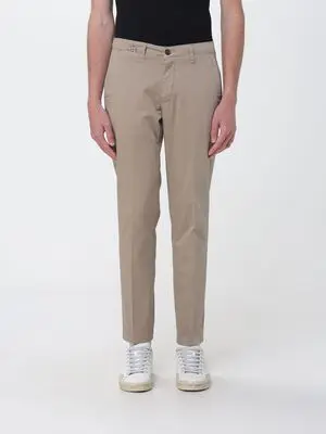XC Slim Fit Chino Pants In Gabardine With Slash Pockets And Mid-rise Waist - Beige