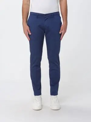 XC Slim Fit Chino Pants In Gabardine With Slash Pockets And Mid-rise Waist - Blue 1