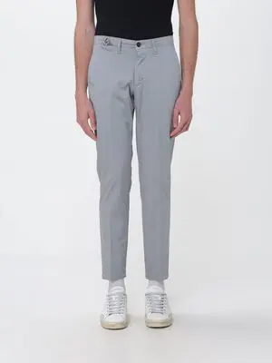 XC Slim Fit Chino Pants In Gabardine With Slash Pockets And Mid-rise Waist - Grey