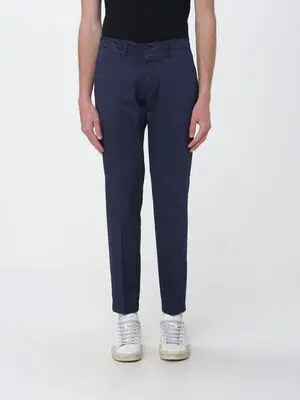 XC Slim Fit Chino Pants In Gabardine With Slash Pockets And Mid-rise Waist - Navy