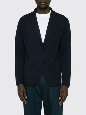 LARDINI Linen Single-breasted Blazer - Blue 1