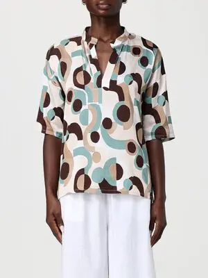 KANGRA Printed Stretch Viscose Blouse - Mint