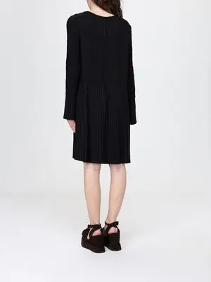 BOSS Ribbed Crêpe Mini Tunic With Crew Neck And Long Sleeves