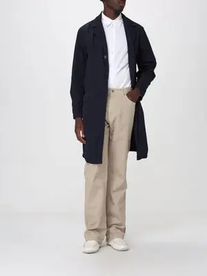 Aspesi Knee-length Single-breasted Nylon Trench Coat With Lapel Collar