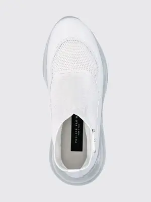 Philipp Plein High-top Slip-on Knit Sneakers - White