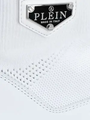Philipp Plein High-top Slip-on Knit Sneakers - White