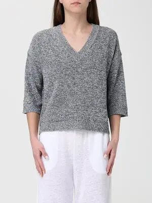 KANGRA Cotton Blend V-neck Sweater - Blue