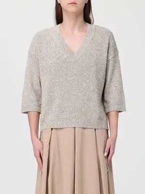 KANGRA Cotton Blend V-neck Sweater - Camel