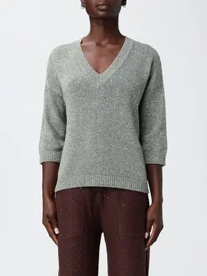 KANGRA Cotton Blend V-neck Sweater - Mint