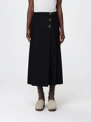 Chloé Virgin Wool Buckled Midi Skirt