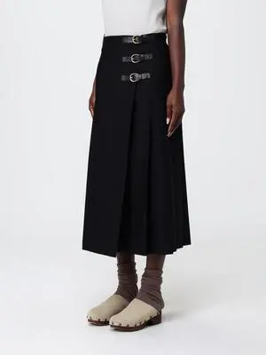 Chloé Virgin Wool Buckled Midi Skirt