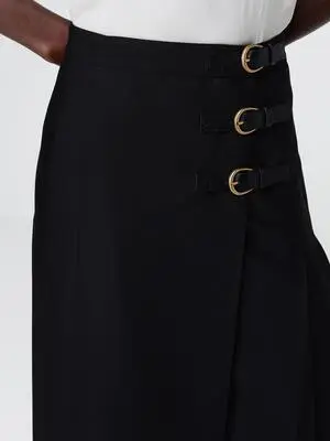 Chloé Virgin Wool Buckled Midi Skirt