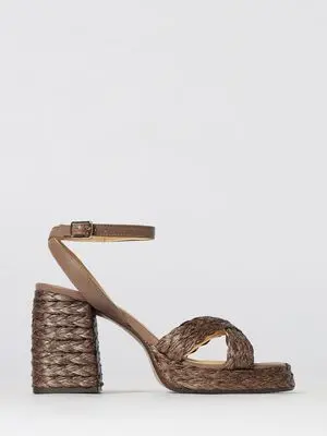 CastaÑer Valeriette Woven Raffia And Leather Sandal - Beige