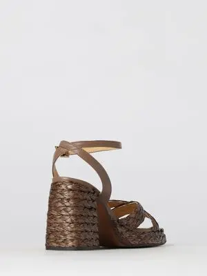 CastaÑer Valeriette Woven Raffia Heeled Sandals - Beige