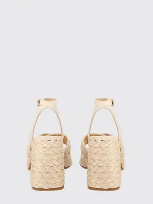CastaÑer Valeriette Woven Raffia And Leather Sandal - Ivory