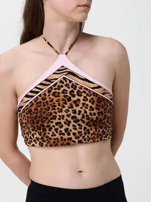 MC2 SAINT BARTH Halterneck Bikini Top With Animal Print - Multicolor