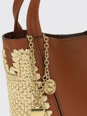Chloé Spin Bag In Leather And Crochet Raffia