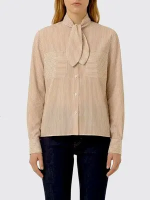 PT TORINO Striped Viscose Blend Shirt - Mustard